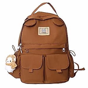 Cutemoria Girls Cute School Backpack College Bookbag Laptop Backpack Casual Daypack Lighweight Backpack for Travel Work Business (Brown) One Size