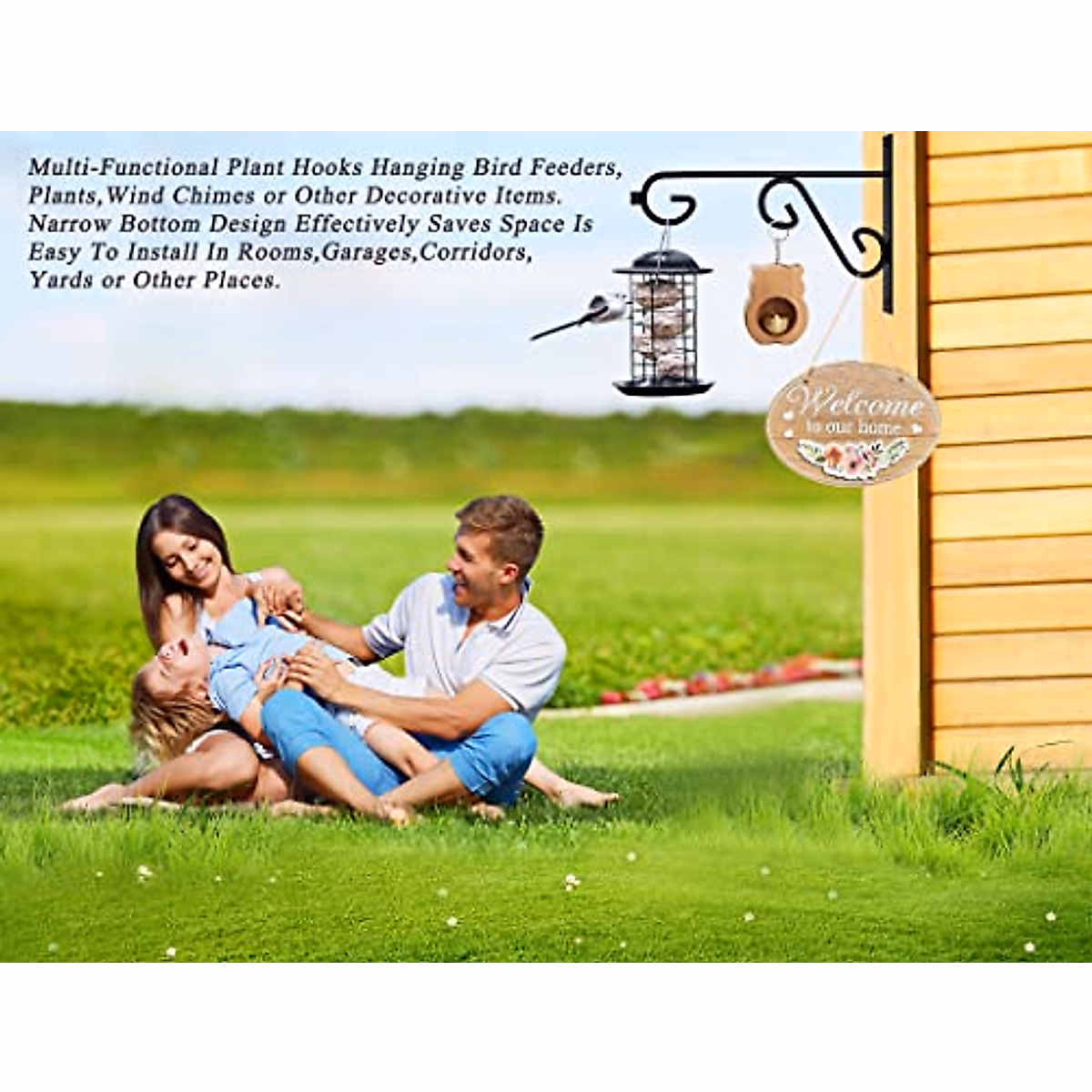 KEHOUXRE Plant Hanger Hook,2 Pcs Plant Bracket,6in Metal Wall Plant Hook for Outdoor or Indoor Planters,Bird Feeders,Decorative Plant Wall Hanger