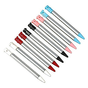 yueton Pack of 10 Retractable Replacement Metal Stylus Touch Pen, Compatible with Nintendo 3DS, 3DS XL, 3DS LL