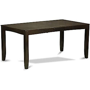 East West Furniture LYBO5-CAP-C Lynfield 5 Piece Room Set Includes a Rectangle Kitchen Table with Butterfly Leaf and 4 Linen Fabric Upholstered Dining Chairs, 36x66 Inch