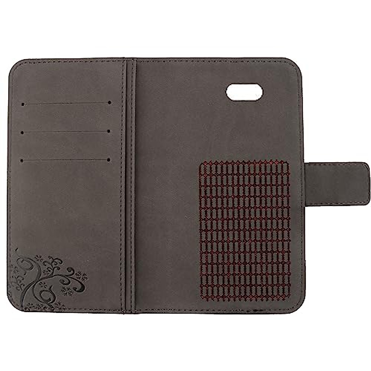 Cheshaoping Genuine Leather Case for Emporia Happy E30 1.8" Wallet Premium Flip Protection Cover Skin Pouch with Card Slot (Dark Red)
