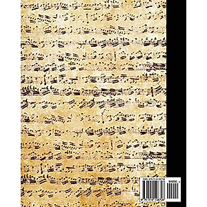 Blank Sheet Music: Music Manuscript Paper / Staff Paper / Musicians Notebook [ Book Bound (Perfect Binding) * 12 Stave * 100 pages * Large * Antique ] (Composition Books - Music Manuscript Paper)