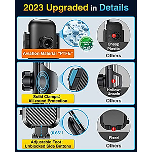 VANMASS [Latest Model] Car Phone Holder Mount, Dashboard Phone Holder Universal Powerful Suction Cup Mount, Dash Windshield Air Vent Truck Stand Compatible with All Phones Black