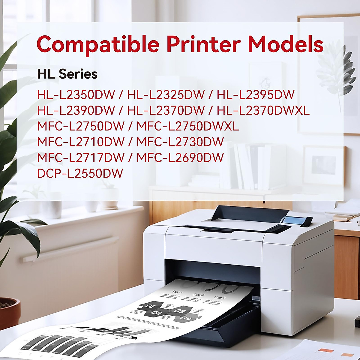 LemeroSuperx Compatible Toner Cartridges and Drum Unit Replacement for Brother TN760 TN730 TN 760 DR730 Work for HL-L2350DW MFC-L2710DW HL-L2395DW MFC-L2750DW Printer (2 Black, 1 Drum Unit, 3 Pack)