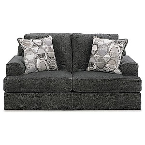 Signature Design by Ashley Karinne Casual Loveseat with Non-skid Legs, Gray