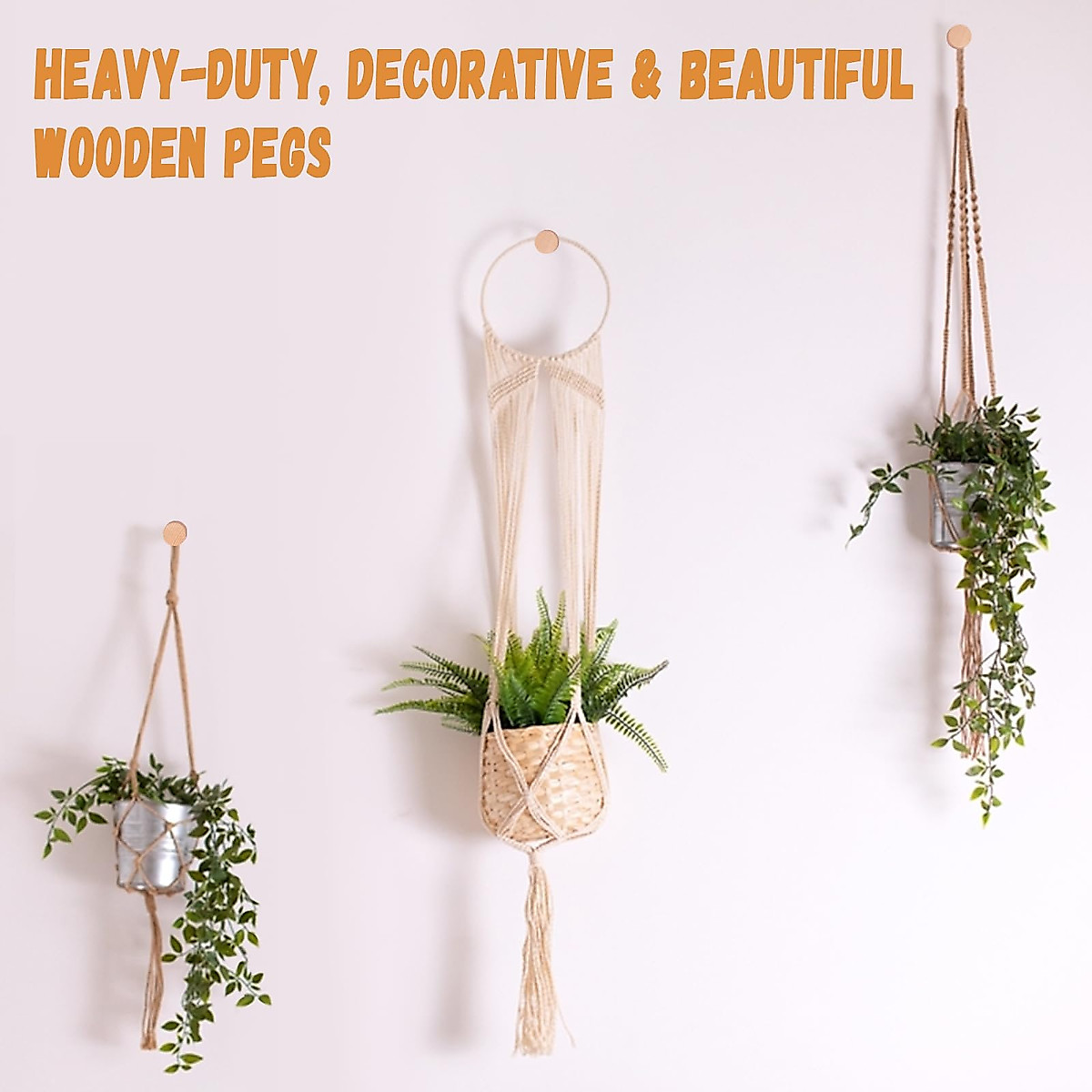 TOINSIX 6 Pcs Wood Wall Hooks – Decorative Wooden Hooks for Wall Mount, Unique Boho Wooden Pegs Bag Hangers, Entryway Hat Hooks for Hanging Towel, Coat, Cap, Backpack (Beech Wood)