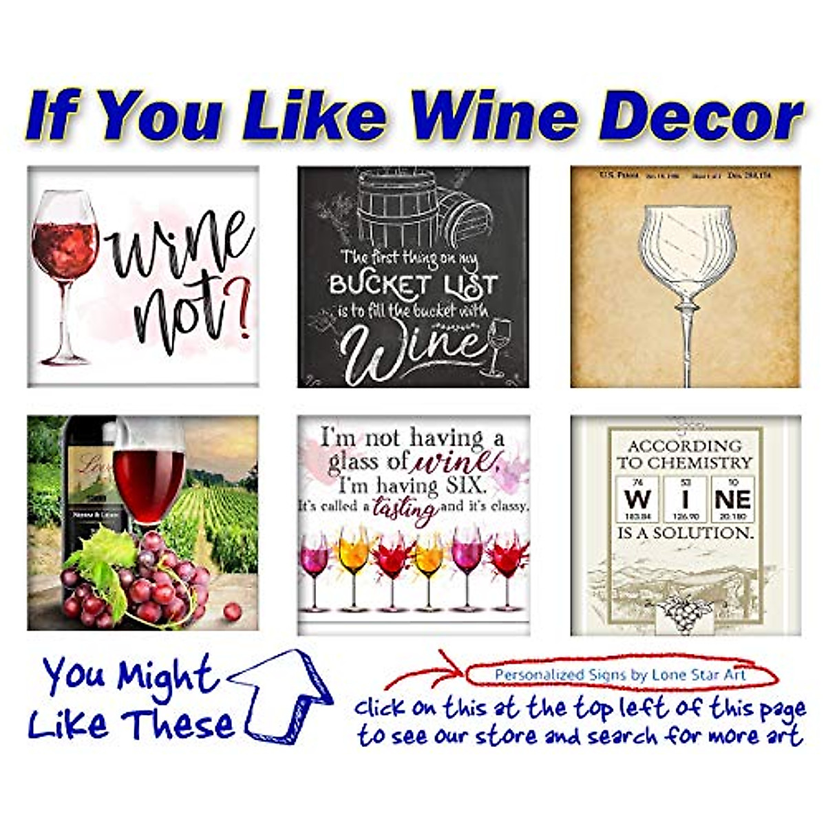 Love and A Bottle of Wine - Wooden Sign Wall Art - Great Home Bar Decoration, Kitchen and Dining Room Display, Unique for Couples Housewarming Gift, 7x7 Wooden Sign