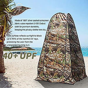 anngrowy Pop Up Shower Tent Portable Outdoor Camping Bathroom Toilet Tent Changing Dressing Room Privacy Shelters Room for Hiking and Beach Sun Shelter Picnic Fishing– UPF40+ Waterproof