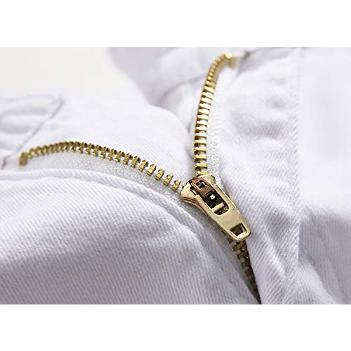 Kihatwin Boy's Skinny Ripped Jeans Slim Fit Distressed Zipper Pants with Holes White 12