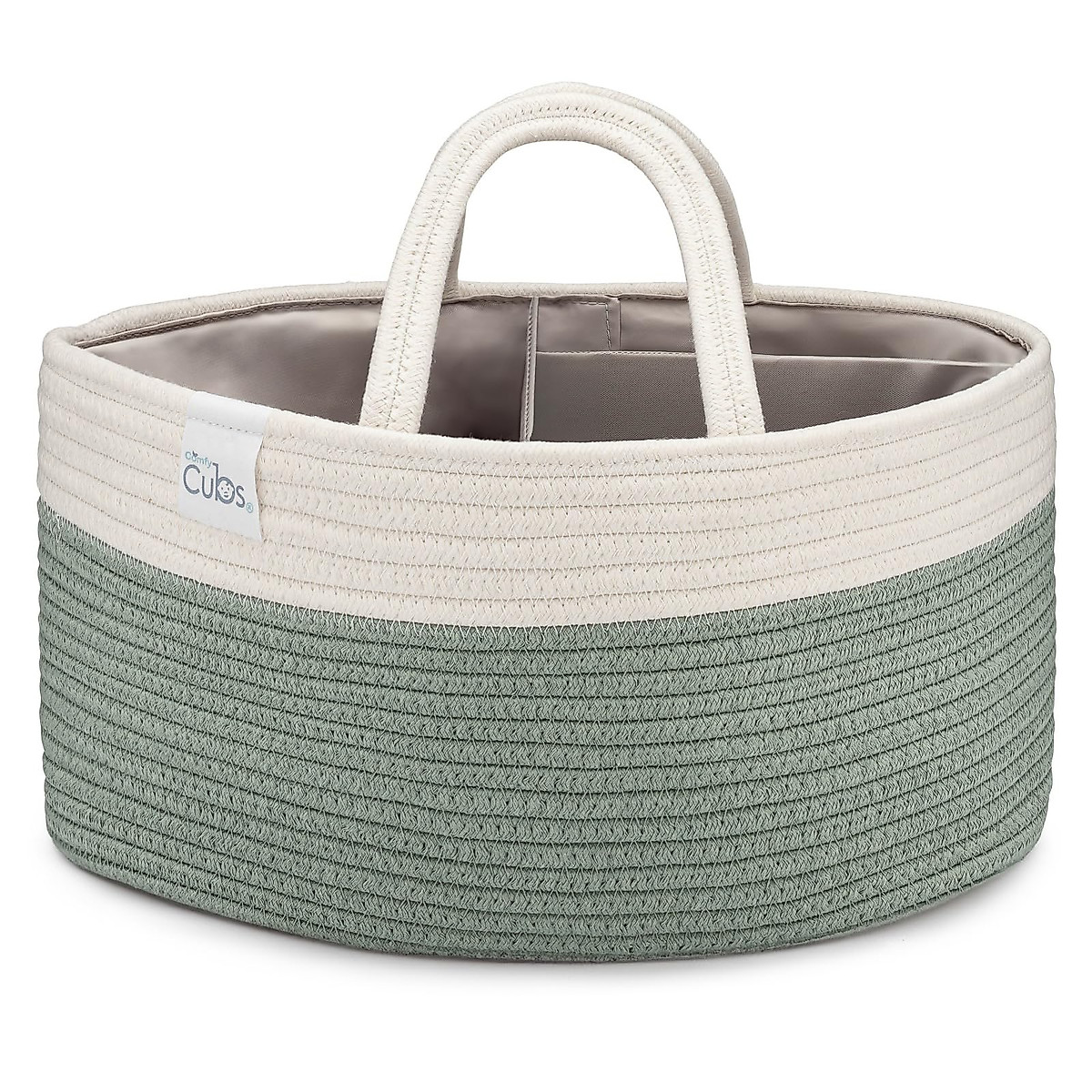 Comfy Cubs Muslin Swaddle Blankets and Diaper Caddy Organizer Bundled