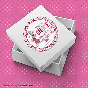 Cute Valentine Gnome Themed Valentine Party Favor Sticker Labels for Girls, 40 2" Party Circle Stickers by AmandaCreation, Great for Classroom Valentines, Envelope Seals, Gifts & Treats