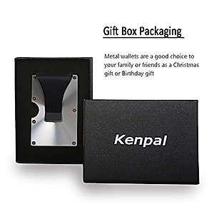 Metal Wallets for Men with Money Clip - Slim Minimalist Aluminum Wallet Credit Card Holder RFID Blocking(Cd Raised Grain, Silver)