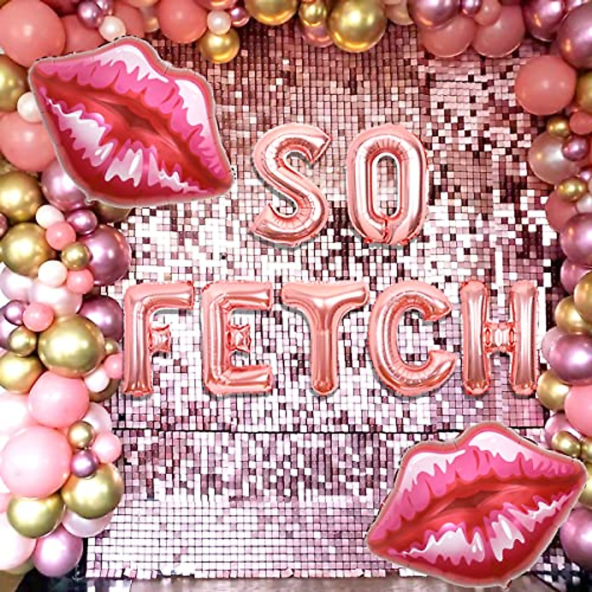 So Fetch Bachelorette, Birthday Party Decorations, Mean Girls Birthday Decorations Burn Book Party Decorations for Girls 20th 30th Birthday, Red Lip Balloons, Rose Gold So Fetch Balloon Banner