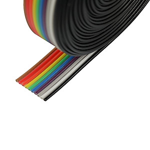 risingsaplings 10P 9.8FT 3 Meters 10 Wire Rainbow Ribbon Cable 1.27mm Pitch for 2.54mm Connectors 9.8 Feet IDC Flat Ribbon Cable Wire