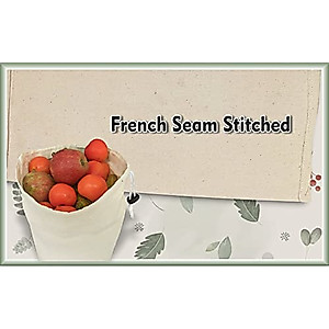 Linen Clubs GFI 100% Cotton 8- by 10-Inch Muslin Bags with Lock and cotton Drawstring, 12-Pack