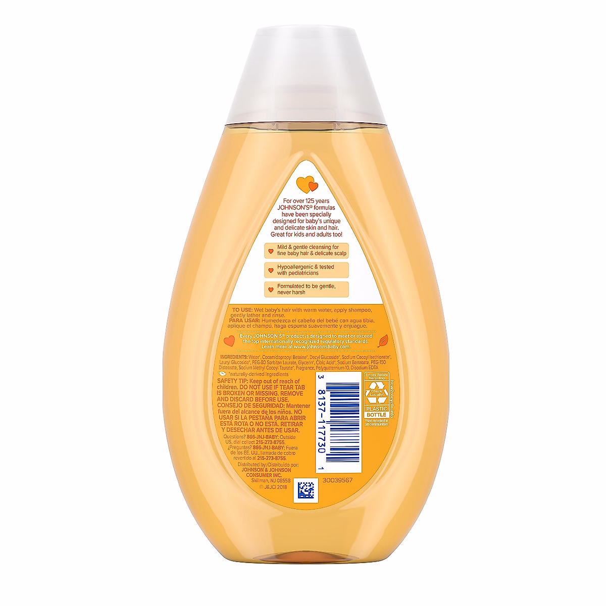 Johnson's Baby Shampoo with Tear-Free Formula, Shampoo for Baby's Delicate Scalp & Skin & Gently Washes Away Dirt & Germs, Free of Parabens, Phthalates, Sulfates and Dyes, 13.6 fl. oz (Pack of 3)