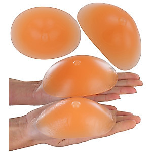 ToBeInStyle Women's Silicone Filled Pads - Round Breast Enhancer Inserts W/Nude Nipples - X-Large