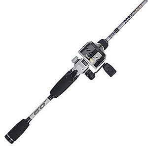 Abu Garcia 6’ Max PRO Fishing Rod and Reel Spincast Combo, 2-Piece Composite Rod, Size 10 Casting Reel, Right/Left Handle Position Grey