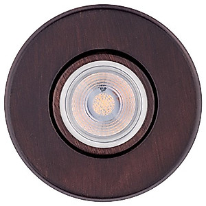 3" LED IC Rated Swivel Round Trim Recessed Lighting Kit, Oil Rubbed Bronze Finish, Easy Install Push-N-Click Clips, LED Bulb Included, 3.25" Hole Size,91144