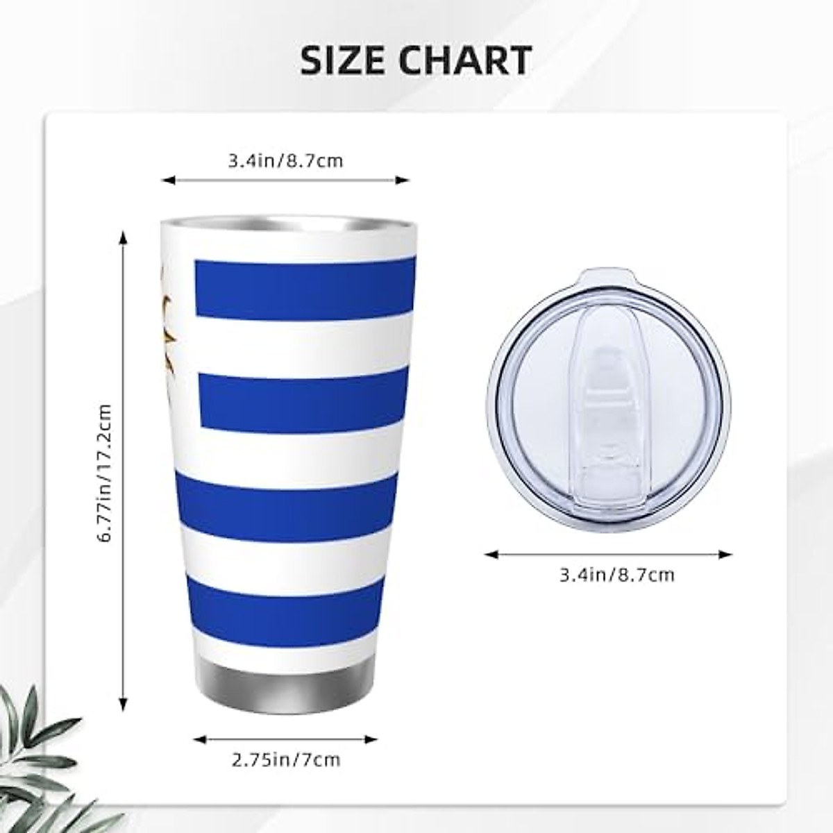 WXZYFP Car cup (single silver rim), can use a straw or drink directly, easy to use.Flag of Uruguay