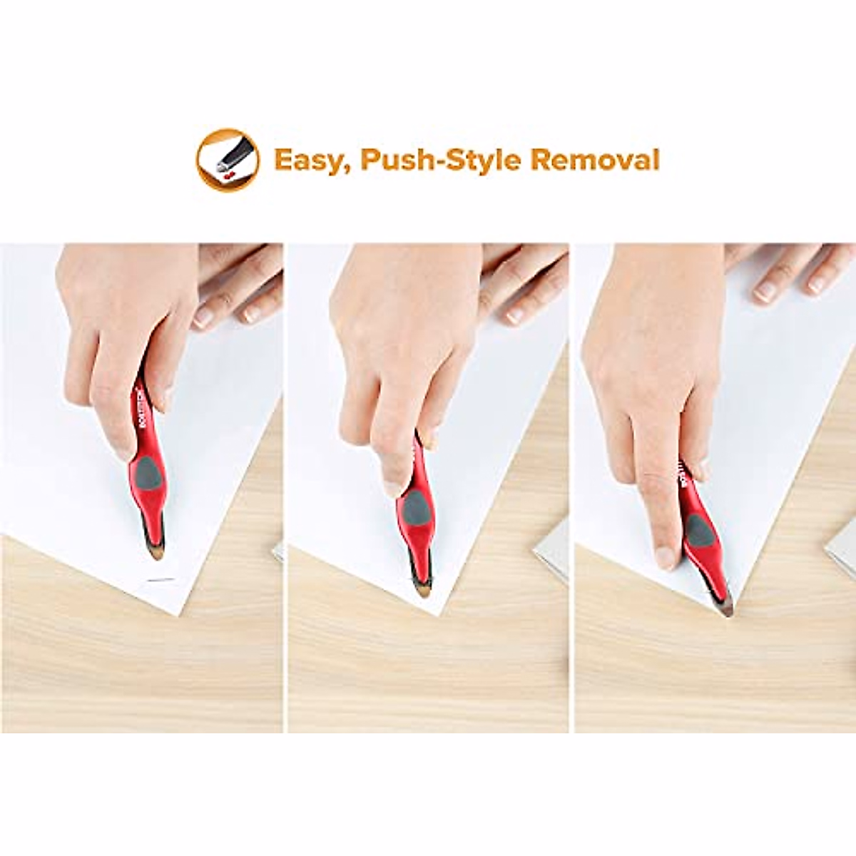 Bostitch Office Bostitch Professional Magnetic Easy Staple Remover Tool 3 Pack Red Colored Staple Puller Stick