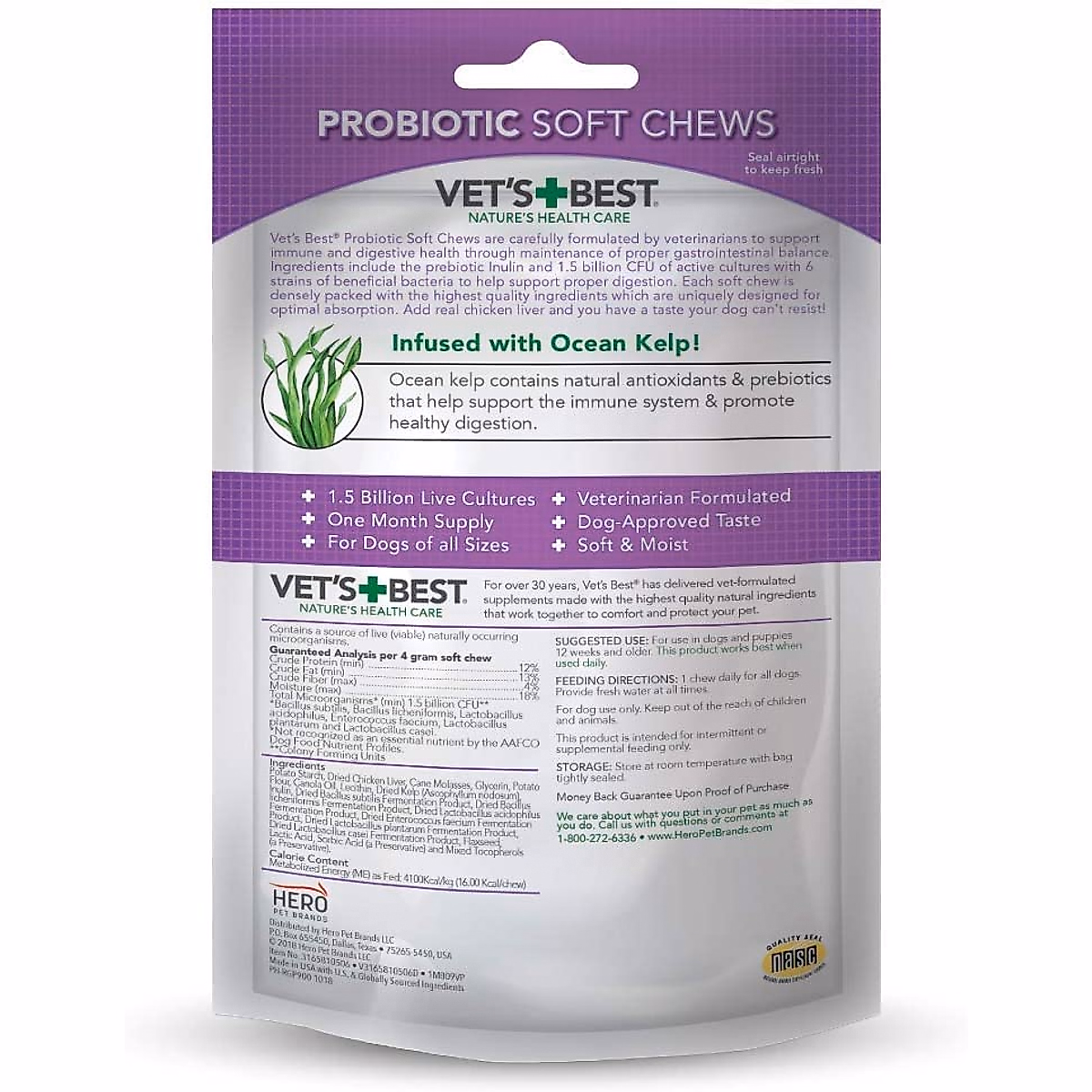 (3 Pack) Vet's Best Probiotic Soft Chews Dog Supplements, Each a 30 Day Supply3