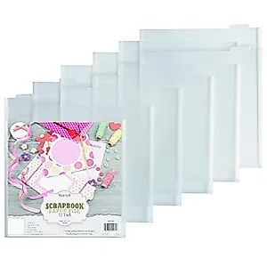 Samsill Scrapbook Paper Storage Organizer, 12 Count of Individual Top Loading Files with Customizable Tabs, Holds 12 x 12 Inch Scrapbook Paper, Vinyl Paper, Photos, Clear, PVC and Acid Free, 12 Pack