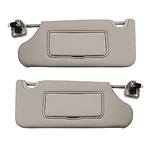 Dasbecan Gray Pair Sun Visor Compatible with Nissan Altima 2013-2018 with Mirror and Vanity Light Without Sunroof Replaces# 96401-3TA2A