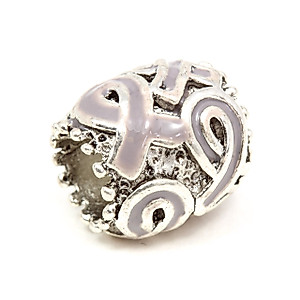 Gray Multi Ribbon Awareness Charm Fits Pandora Style Bracelets