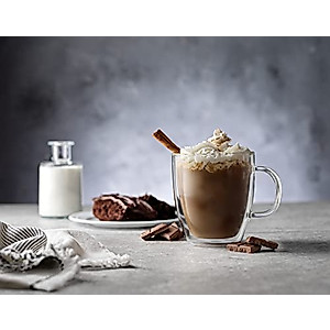 JoyJolt Savor Double Wall Insulated Glasses - Coffee Mugs (Set of 2) - 13.5-Ounces