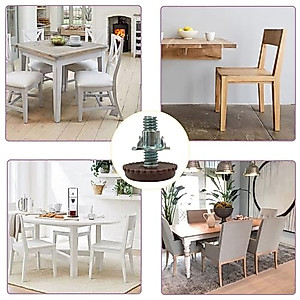 Leveling Feet Adjustable Furniture Levelers - 5/16 inch Threaded Shank w/T-Nuts Leg Leveler for Table,Chair and Furniture Legs- Adjusts from 0" to 1" - Pack of 12 (Coffee)