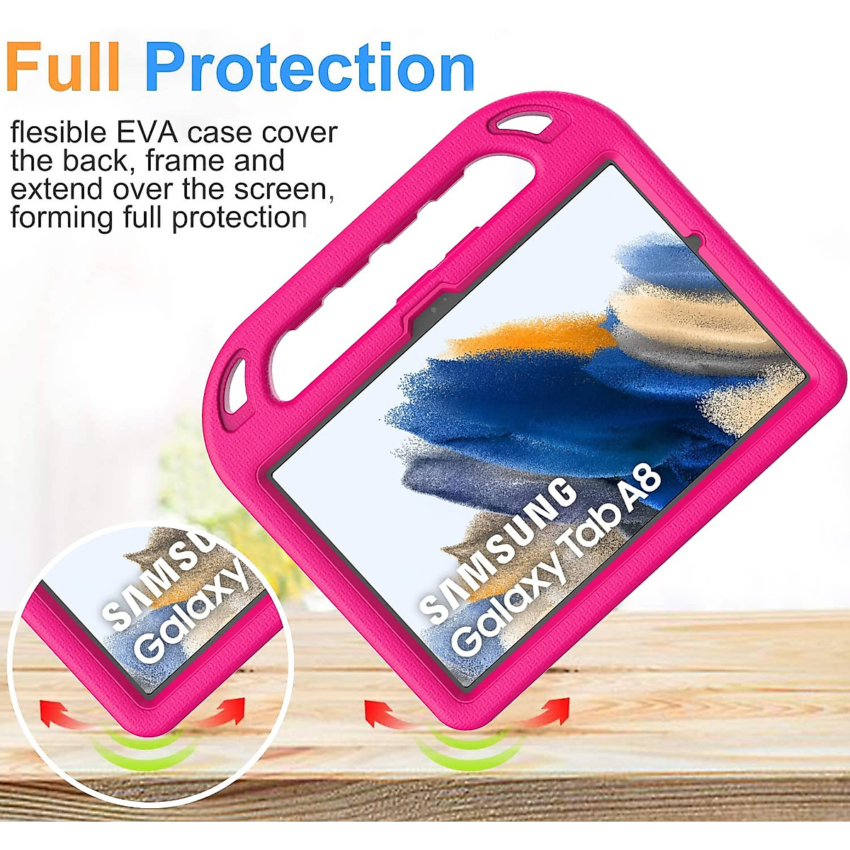 BMOUO Kids Case for Samsung Galaxy Tab A8 10.5 Inch 2022 (SM-X200/X205/X207) - with Screen Protector, Shockproof Galaxy Tab A8 10.5 Tablet Case, Blue