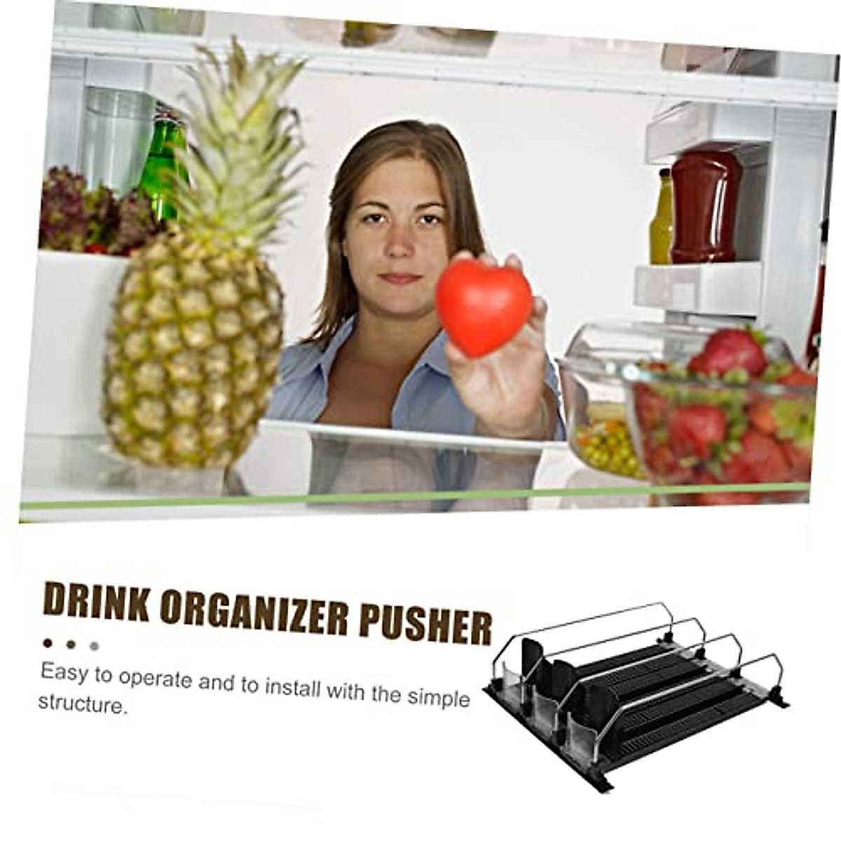 FUNOMOCYA 3pcs Drink Pusher A Vending Machine Mini Vending Machine Fridge Can Dispenser Drink Pusher Machine Shelf Drink Puller Beverage Shelf Glide Soda Bottle Abs Ball Freezer Organizer