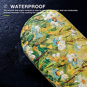 molshine Hard Shell Leather Sunglasses Case,Classic Large Glasses Case for Women Men,Sunglass Eyeglasses (Green Daisy)