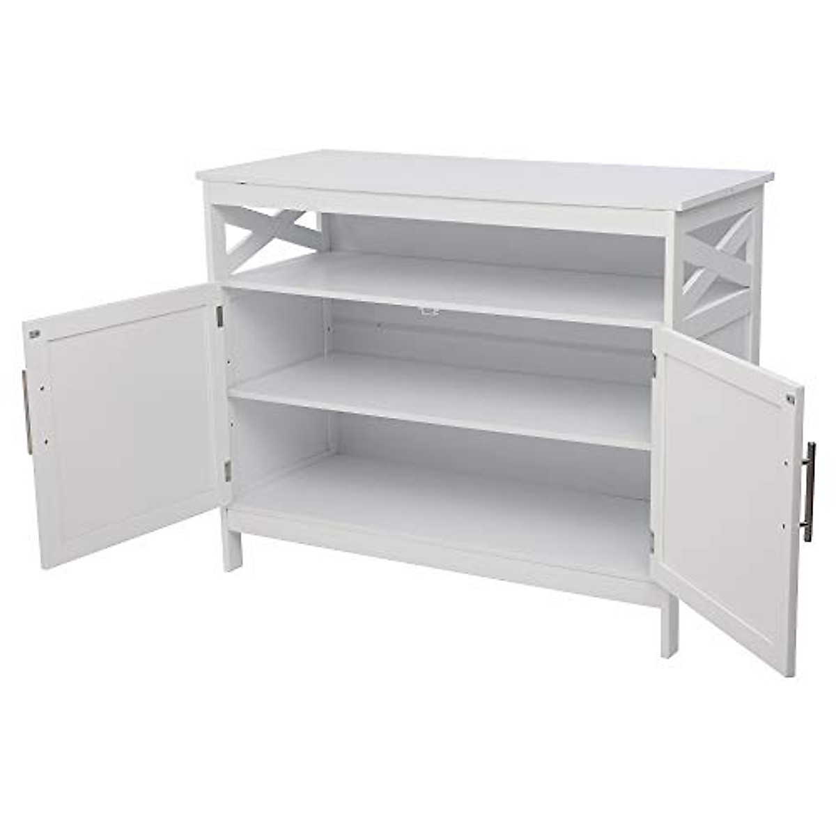 Ynredee Storage Cabinet with Double Doors,Bathroom Floor Storage Cabinet,Accent Cabinet,Wooden Buffet Sideboards,Freestanding Cupboard Cabinet Storage Organizer for Kitchen,Living Room,Bathroom (A)