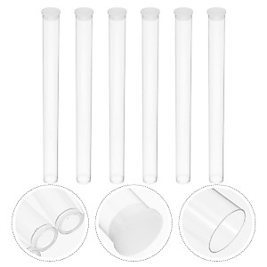 LIOOBO Clear PVC Tube: 6 Pack Acrylic Tubes with Caps, Empty Tube Packaging with Cap, Bead Craft Supply Storage