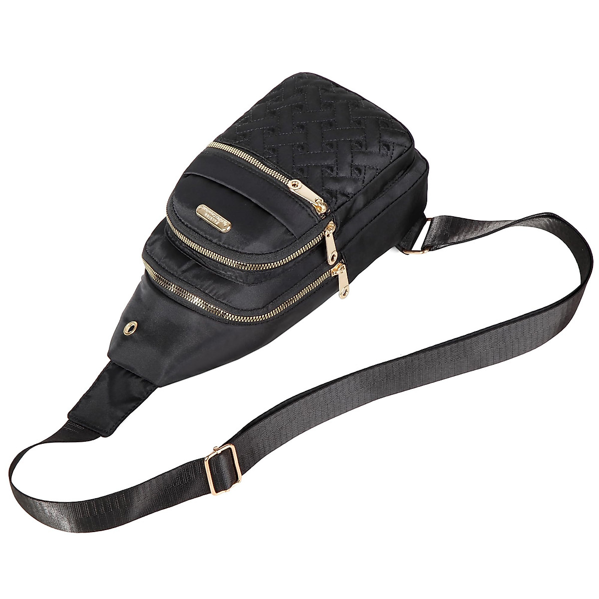 AIKELIDA Small Sling Backpack Crossbody Sling Bag Fanny Pack Cross Body Bag for Outdoors Hiking Traveling - Black