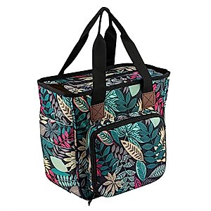Knitting Yarn Bag, Portable Crochet Storage Tote Bag for Crochet Hooks, Knitting Needles, Yarn Skeins,Knitting Accessories Organizer,Suitable for Beginners and Experienced Crochet Lovers (Green)