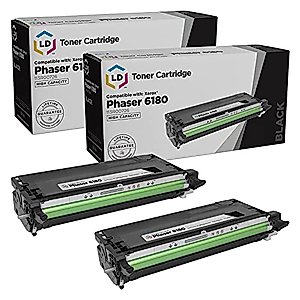 LD Products Remanufactured Toner Cartridge Replacement for Xerox Phaser 6180 113R726 High Yield (Black, 2-Pack)