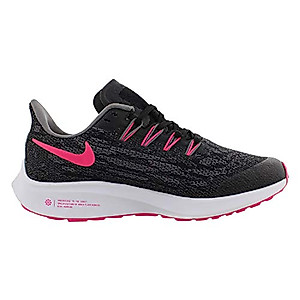 Nike Boy's Air Zoom Pegasus 36 Running Shoe, Black/Hyper Pink/Gunsmoke/White, 6 Big Kid