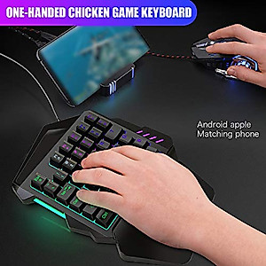 PC Gamer Set, One‑Handed Keyboard Keyboard Mouse Set, One‑Handed Gaming Keyboard, for Home Gaming Easy to Use