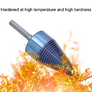 Xinde Firewood Log Splitter Drill Bit, High Speed Steel Log Breaker Reamer, Heavy Duty Twist Firewood Wood Splitter Drill Bit for Electric Drill Machine for Camping Farm Family (42mm Hex Shank)