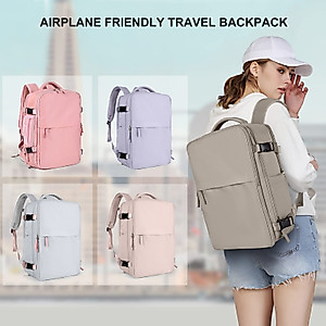 coowoz Travel Laptop Backpack For Women Men Airline Approved,Carry On Backpack,Large Hiking Backpack Waterproof Outdoor Sports Rucksack Casual Daypack Fit 15.6 Inch College Backpack (Brown)