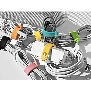 ELFRhino Cord Organizer Cable Straps Clips Wire Ties Earbuds Earphone Headphone Headset Wrap Winder Holder Keeper Manager Management (Set of 18)