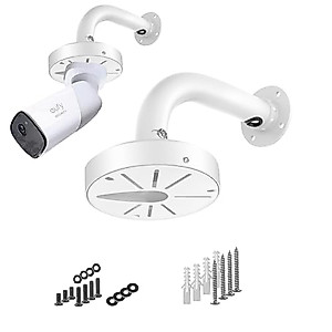 WiTi 6 inch Base Wall Mount Bracket for Surveillance Cameras IP CCTV, Compatible with Eufy Cameras Bullet Dome PTZ,Cable Management Pole Mounting Antirust Base Powder Spray Coated