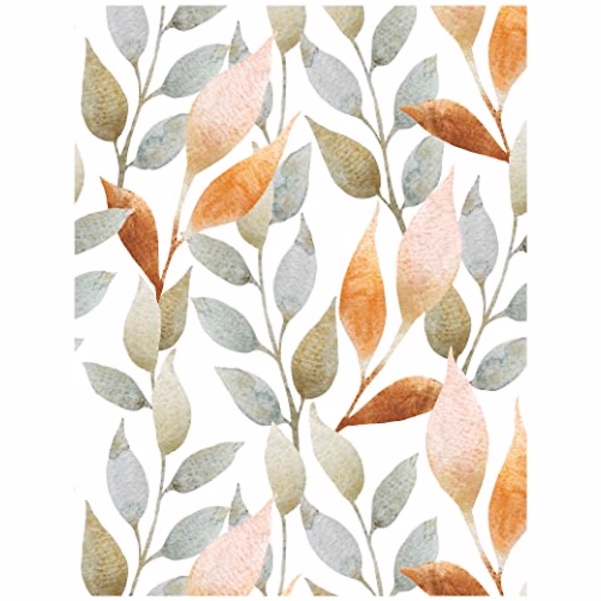 Floralplus Peel and Stick Wallpaper Boho Leaf Stick On Wallpaper Removable Textured Wallpaper Pull and Stick Contact Paper for Cabinet Bathroom Nursery Home Decor 17.7in x 118in