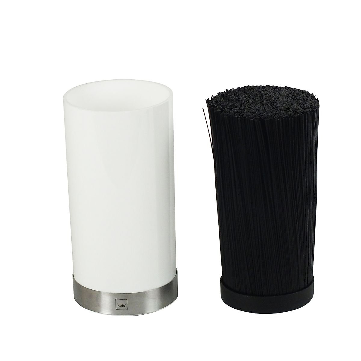 Kela Knife block Acida 6 pieces of PP plastic/steel in white, 34.5 x 11 x 11 cm