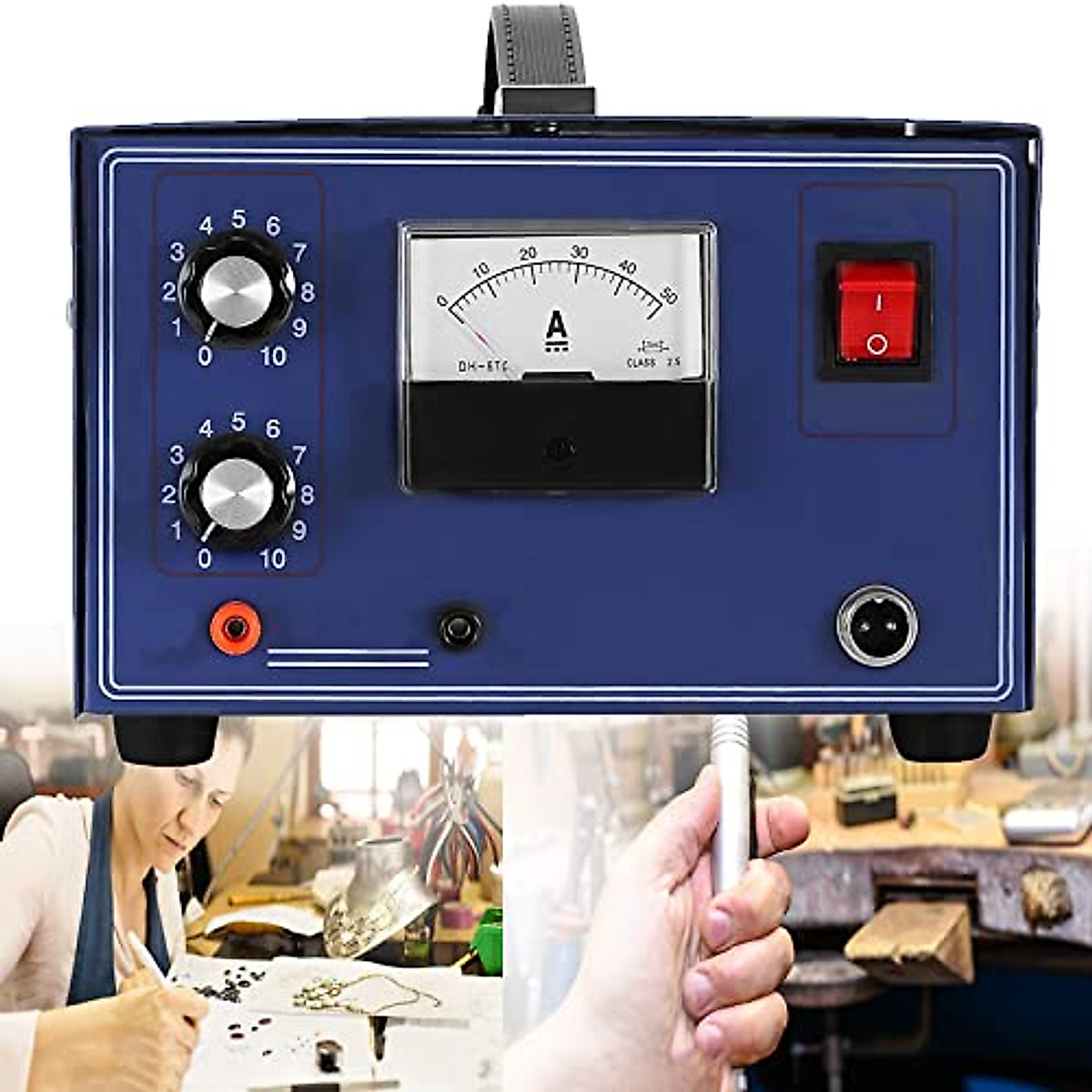 GAOMIN Jewelry Spot Welding Machine,50A Adjustable Pulse Spot Welder,400w Gold Silver Platinum Spot Welder,Welding Range 0.5-1mm,Artisan Tools for Metal,Silver,Platinum,Jewelry Repair
