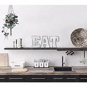 Zoreal Galvanized EAT Sign Rustic Metal Letters Free Standing Decorative Sign Wall Decor