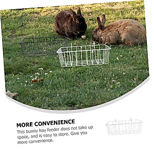 Balacoo Rabbit Rack Bunny Feeder Rabbit Feeders Convenient Rabbit Feeder Hanging Rabbit Feeder Daily Use Rabbit Feeder Rack for Rabbits Feeder Rabbit Grid Accessories Shelf Metal White